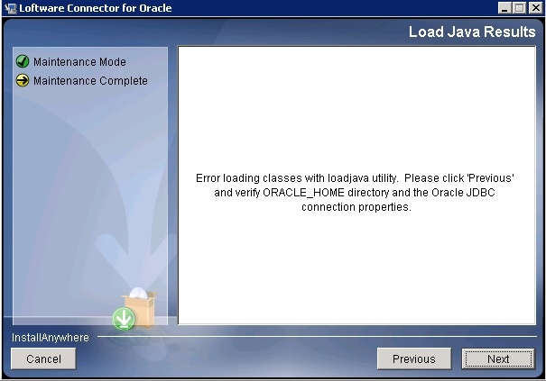 Oracle Connector Error Loading Classes With Loadjava Utility 6992